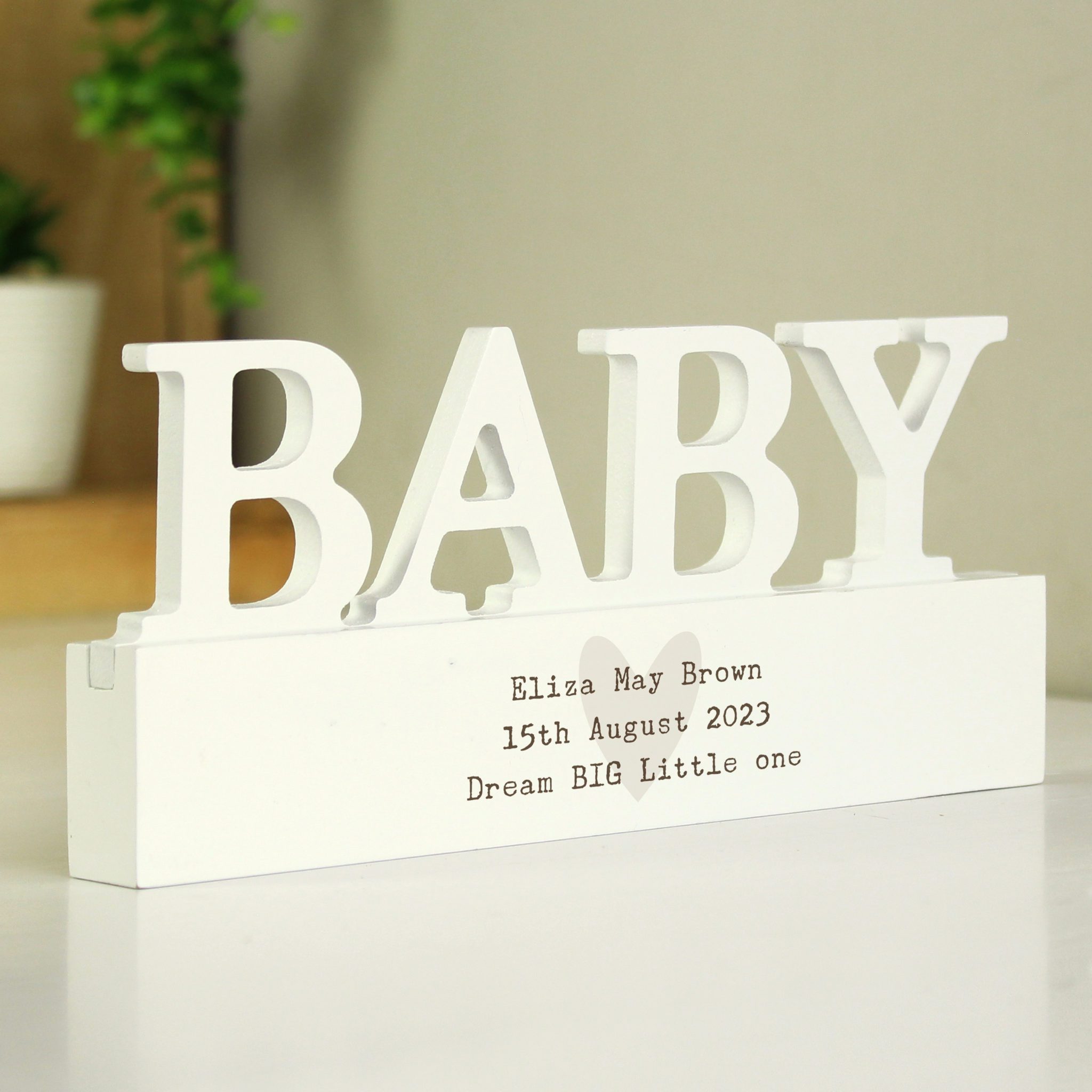 Personalised Sweet Heart Baby Wooden Block | The Giftie Company
