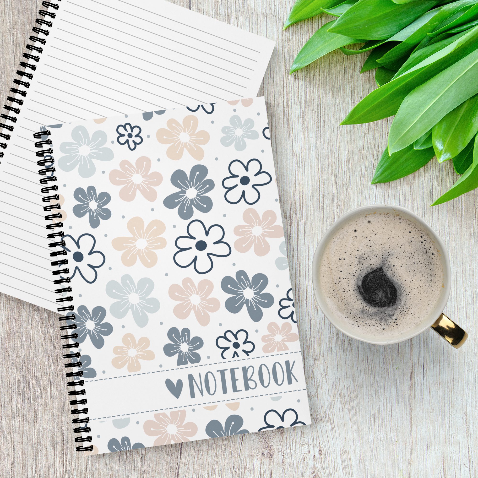 Soft Floral A5 Lined & Blank Notebook | The Giftie Company