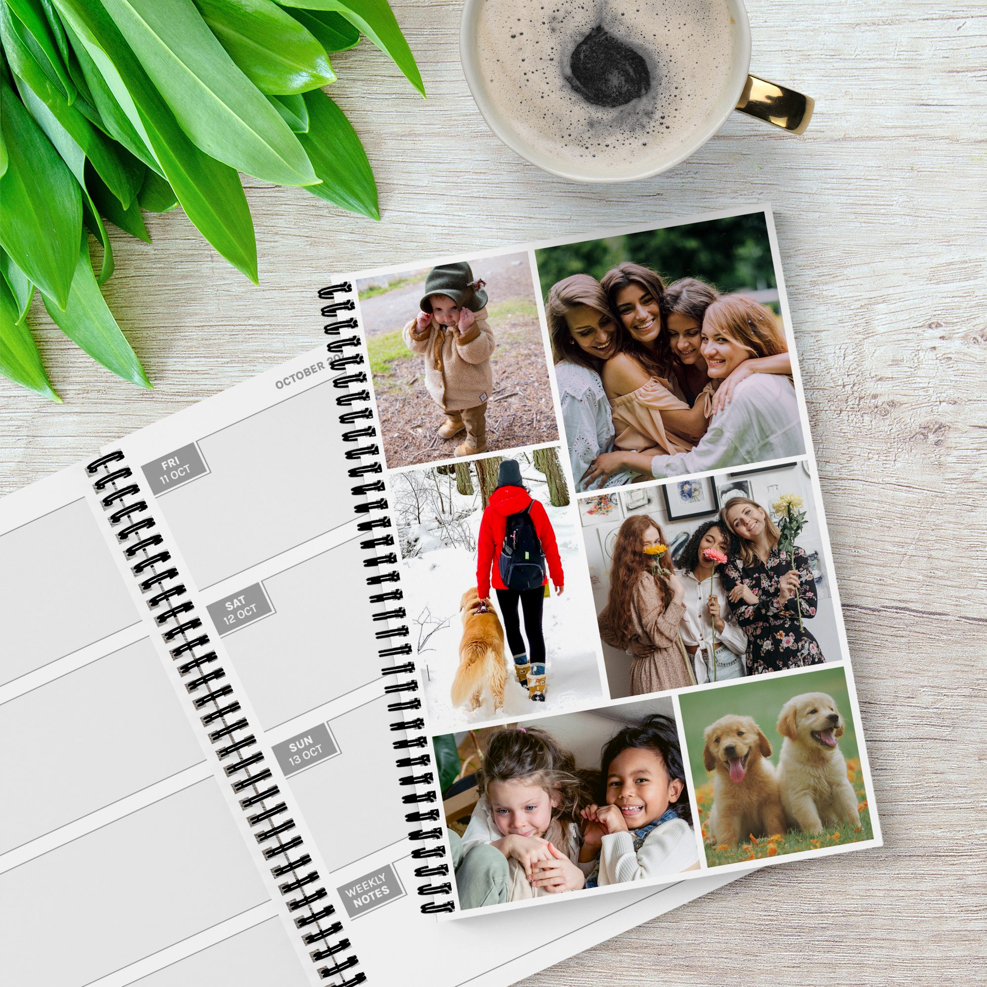 Six Photo Personalised 2025 Week View Diary | The Giftie Company